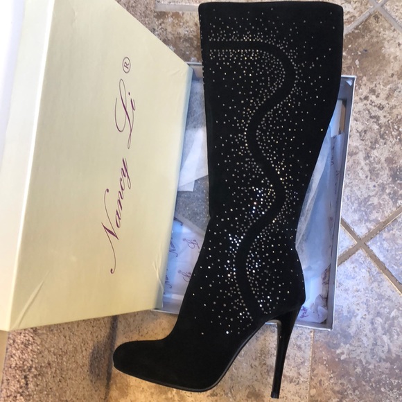 Nancy Li | Shoes | Sexy Vegas Nancy Li Embellished Stiletto Boot | Poshmark